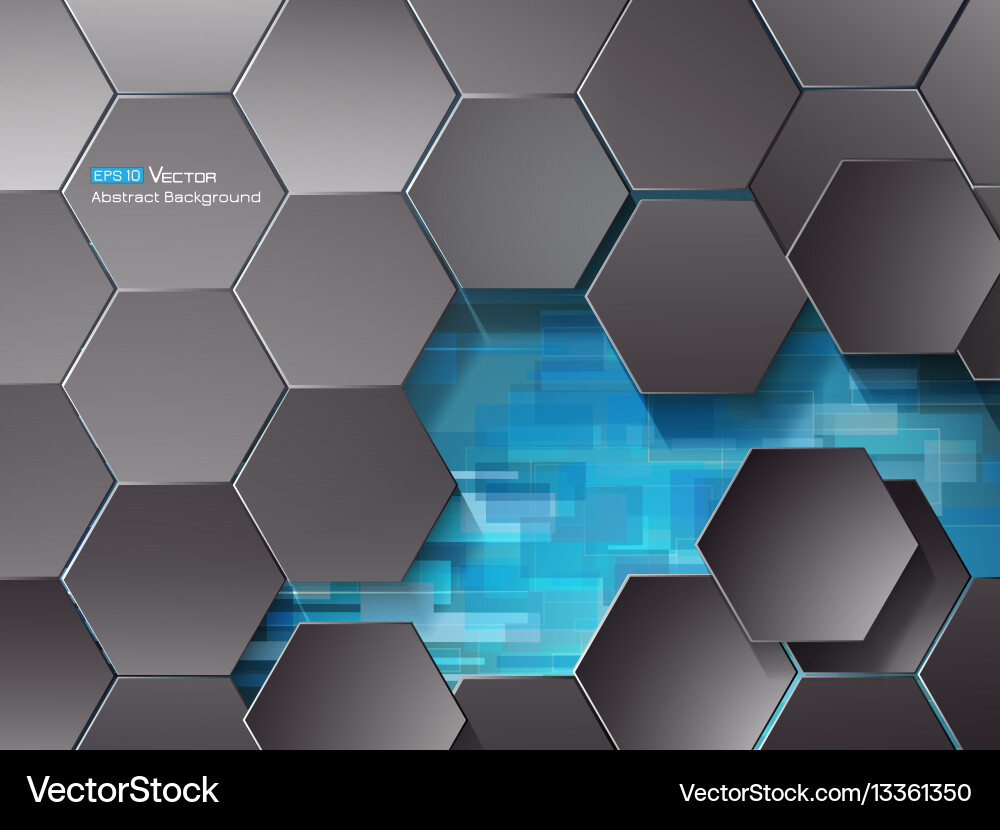 Abstract Blue Hexagon Background Royalty Free Vector Image