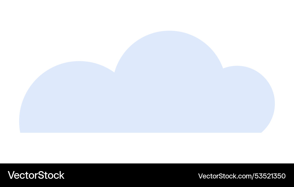 Blue cloud drawing with rounded edges on plain Vector Image