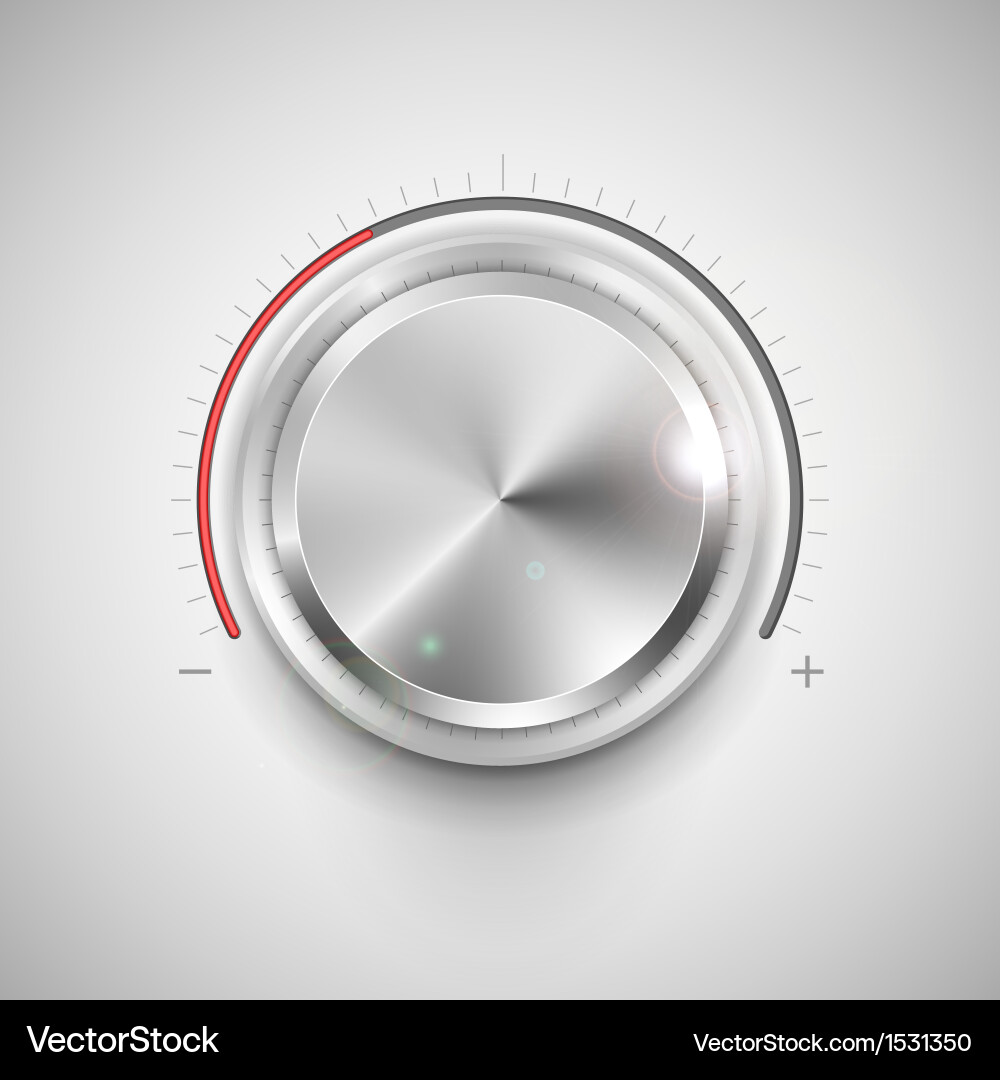 Chrome knob Royalty Free Vector Image - VectorStock