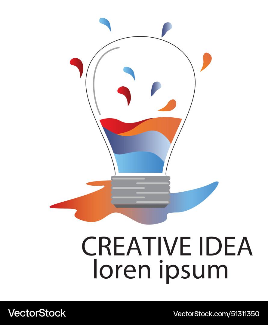 Creative brain idea concept with light bulb icon Vector Image Creative brain idea concept with light bulb icon Vector Image