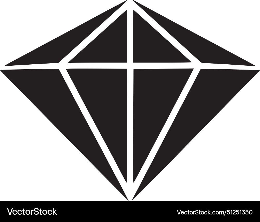 Diamond - minimalist and simple silhouette Vector Image