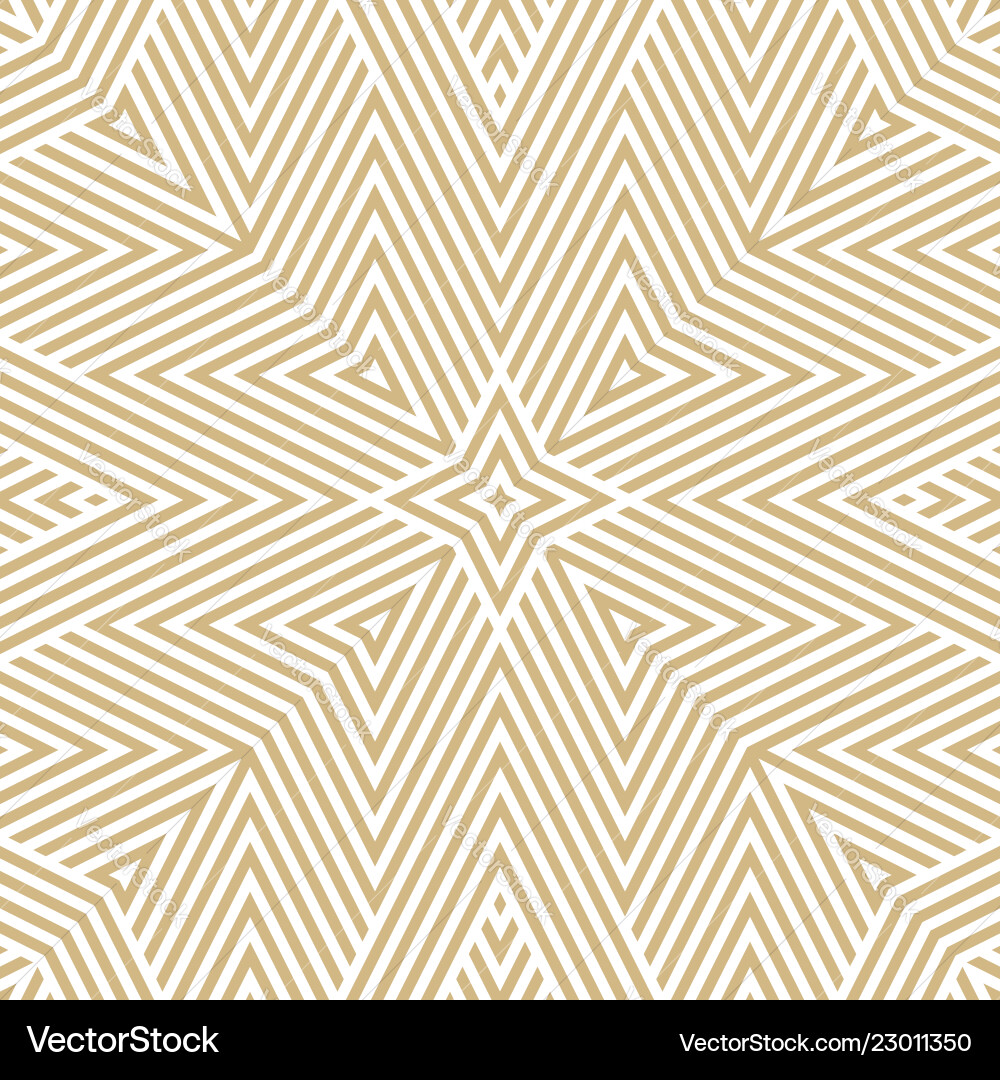 Geometric lines seamless golden linear pattern Vector Image