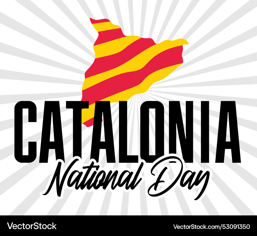 Happy catalonia day with flag Royalty Free Vector Image