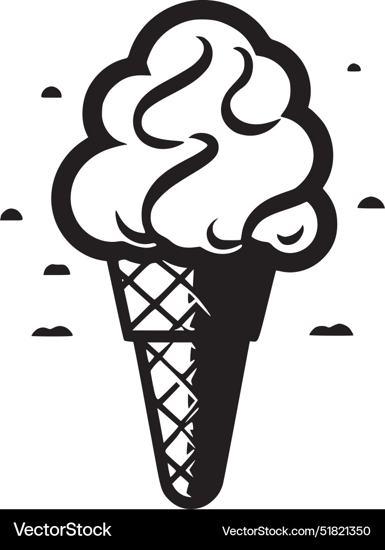 Ice cream - minimalist and flat logo Royalty Free Vector
