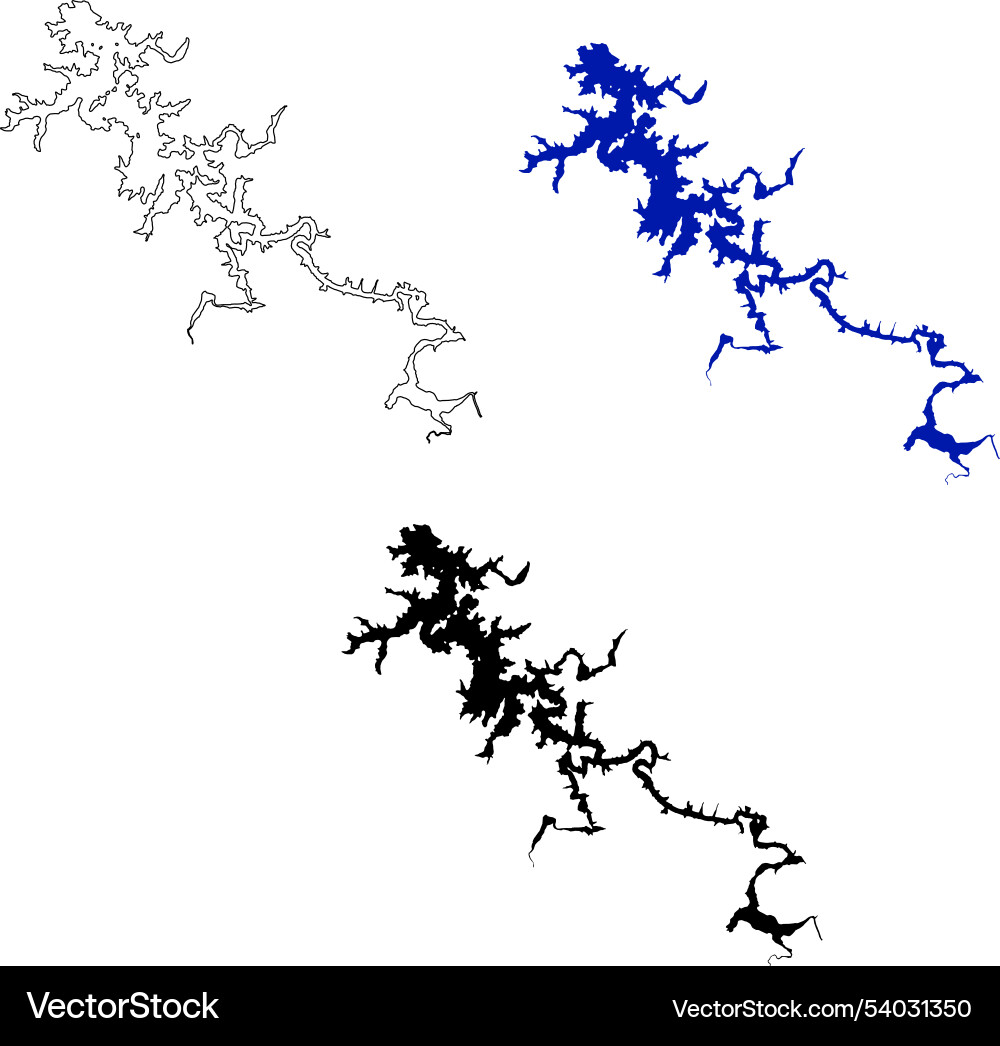 Lake nottely georgia map icon Royalty Free Vector Image