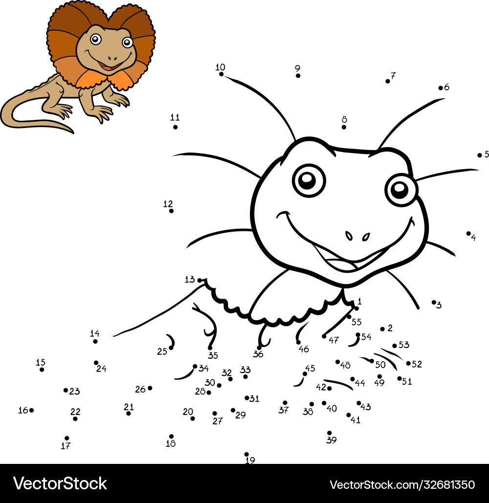 Numbers game frilled lizard Royalty Free Vector Image