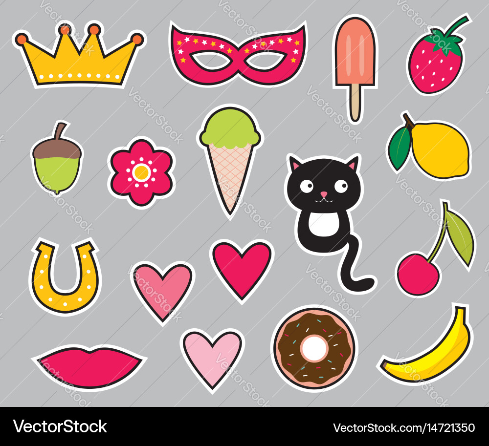 Patches set Royalty Free Vector Image - VectorStock