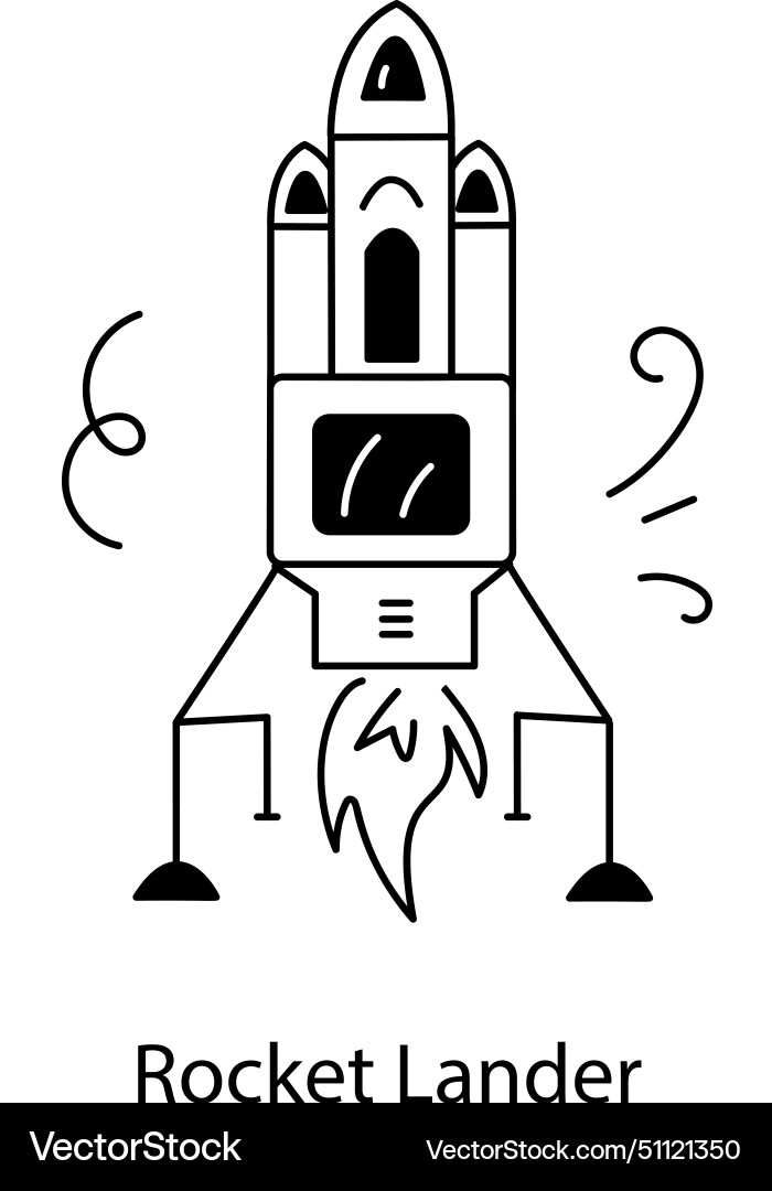 Rocket lander Royalty Free Vector Image - VectorStock