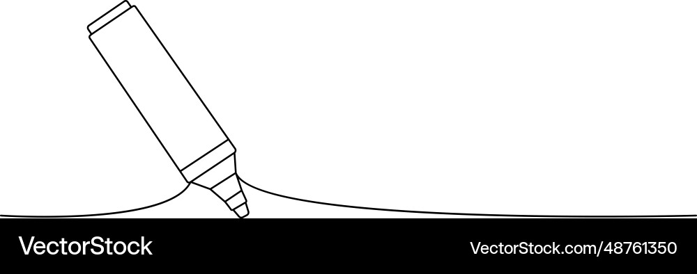 Single Line Marker Pen Royalty Free Vector Image