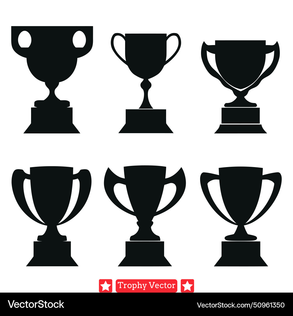 Victory symbols trophy set for winners Royalty Free Vector
