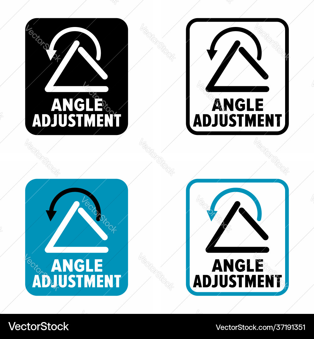 Angle adjustment inclination and position setting Vector Image