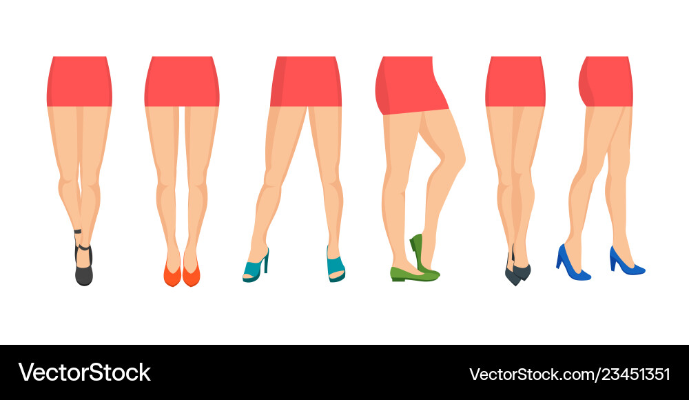 Cartoon women legs icon set different types Vector Image