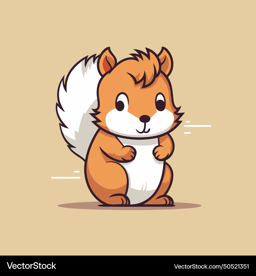 Cute squirrel cartoon icon animal Royalty Free Vector Image