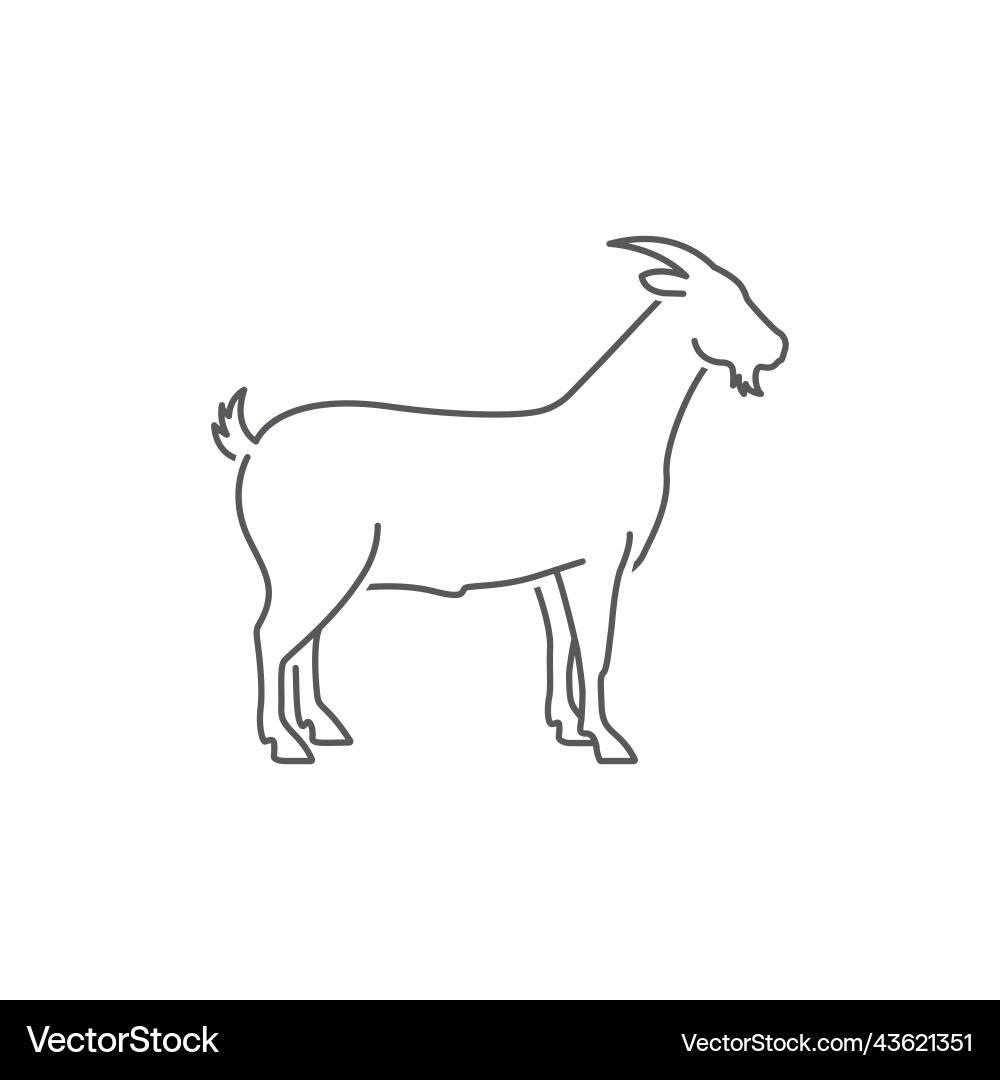 Goat linear icon silhouette Royalty Free Vector Image