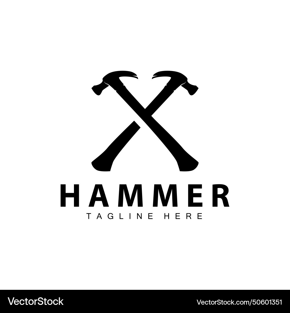 Hammer logo design repair service template Vector Image