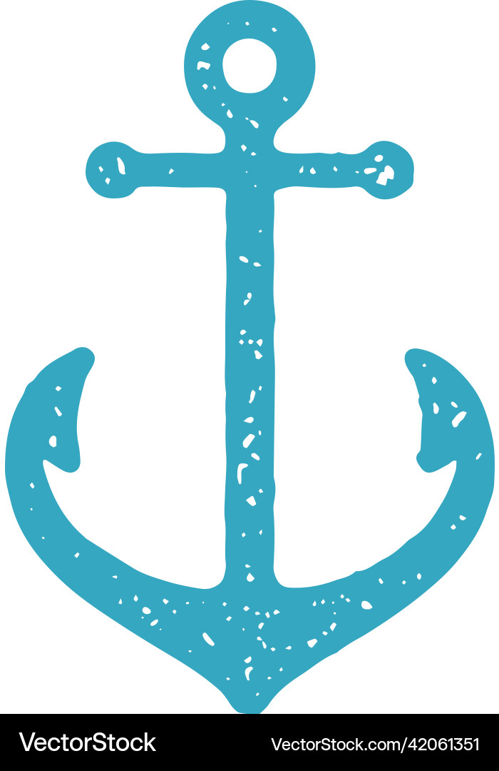 Navy Blue Anchor with Hole Royalty Free Vector Image