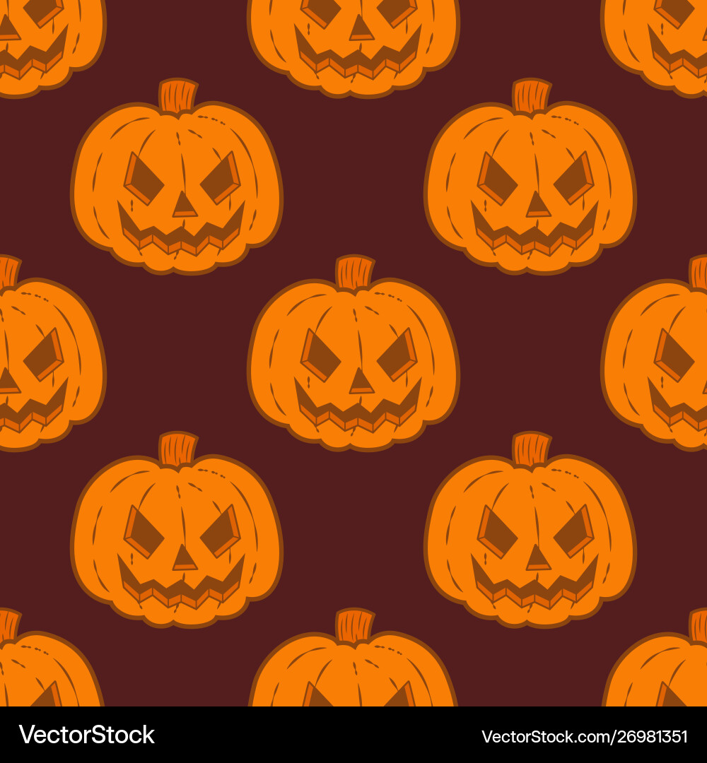 Seamless halloween pattern with pumpkins Vector Image