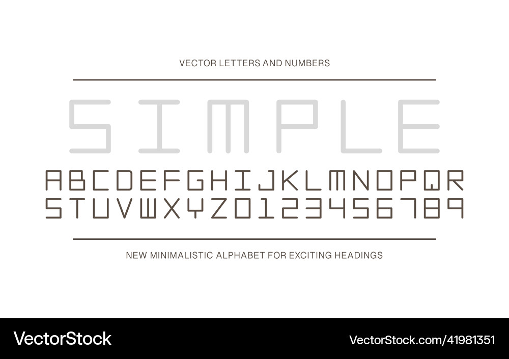 Simple elegant font english alphabet Royalty Free Vector