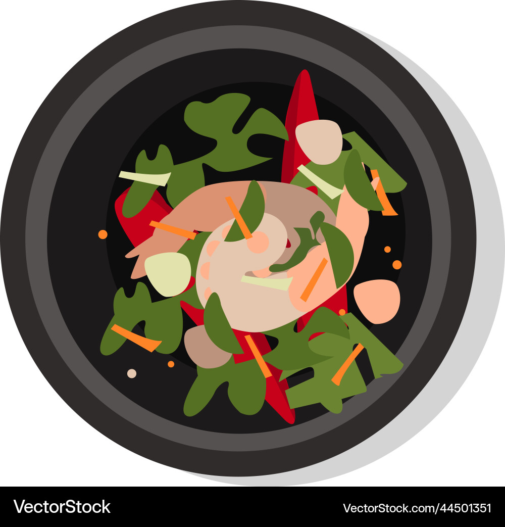 Som tam traditional thai dish top view Royalty Free Vector