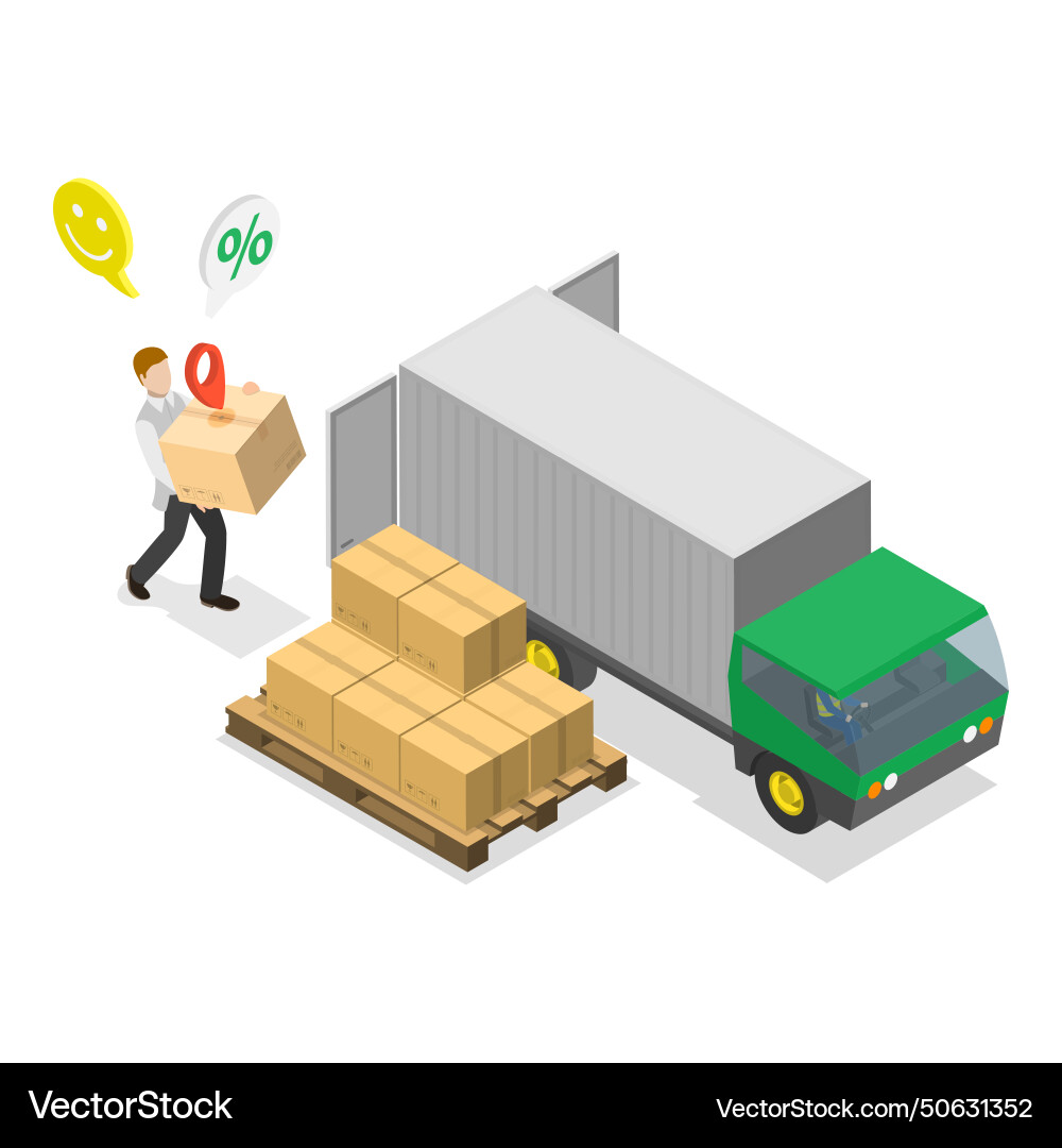 3d isometric flat of trading Royalty Free Vector Image