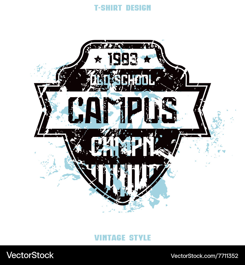 Campus sport team emblem Royalty Free Vector Image