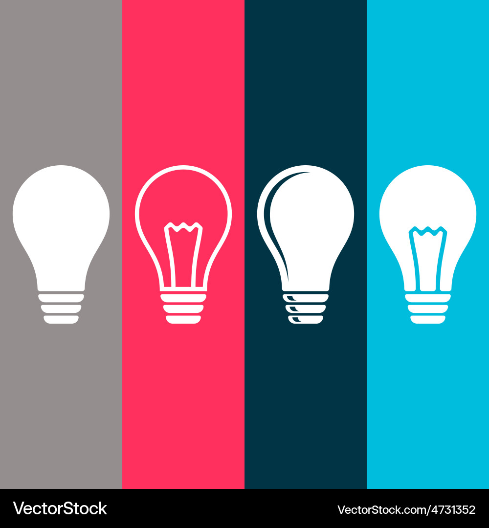 Colorful Light Bulb Icons Royalty Free Vector Image
