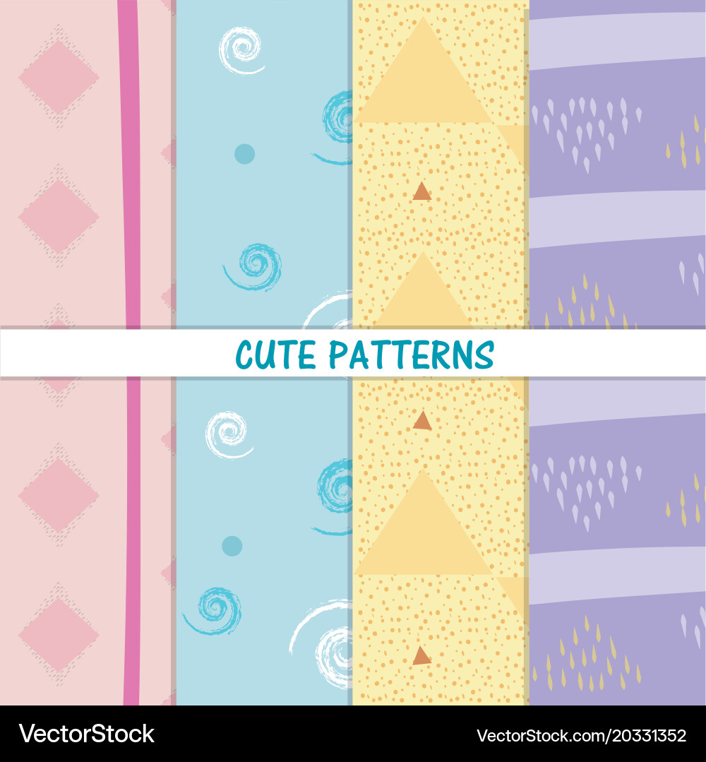 Cute patterns backgrounds Royalty Free Vector Image