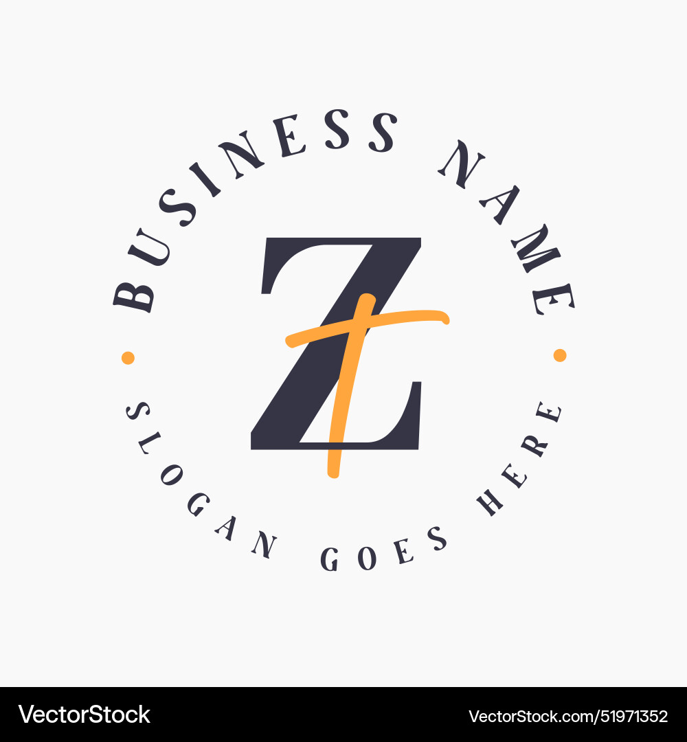 Elegant letter zt initials logo for corporate Vector Image