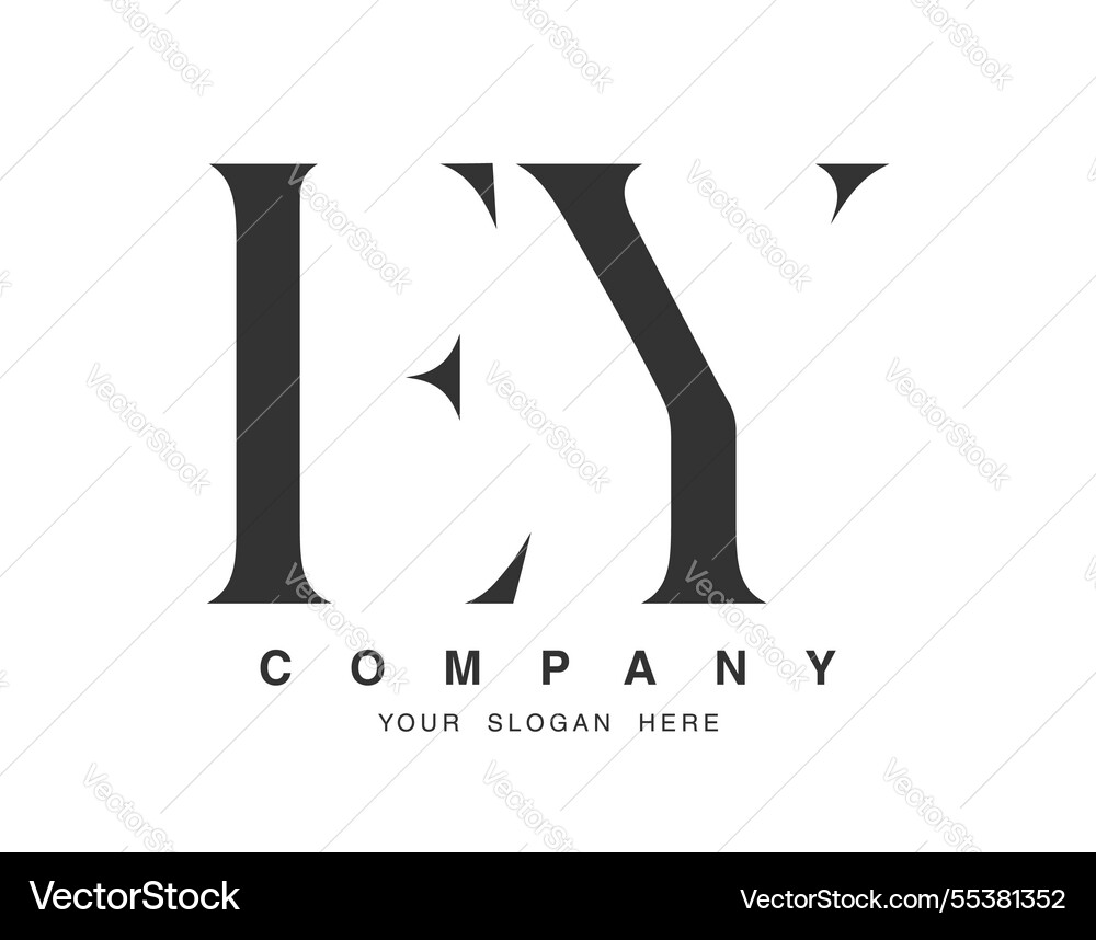Ey logo design initial letter e und y serif schrift