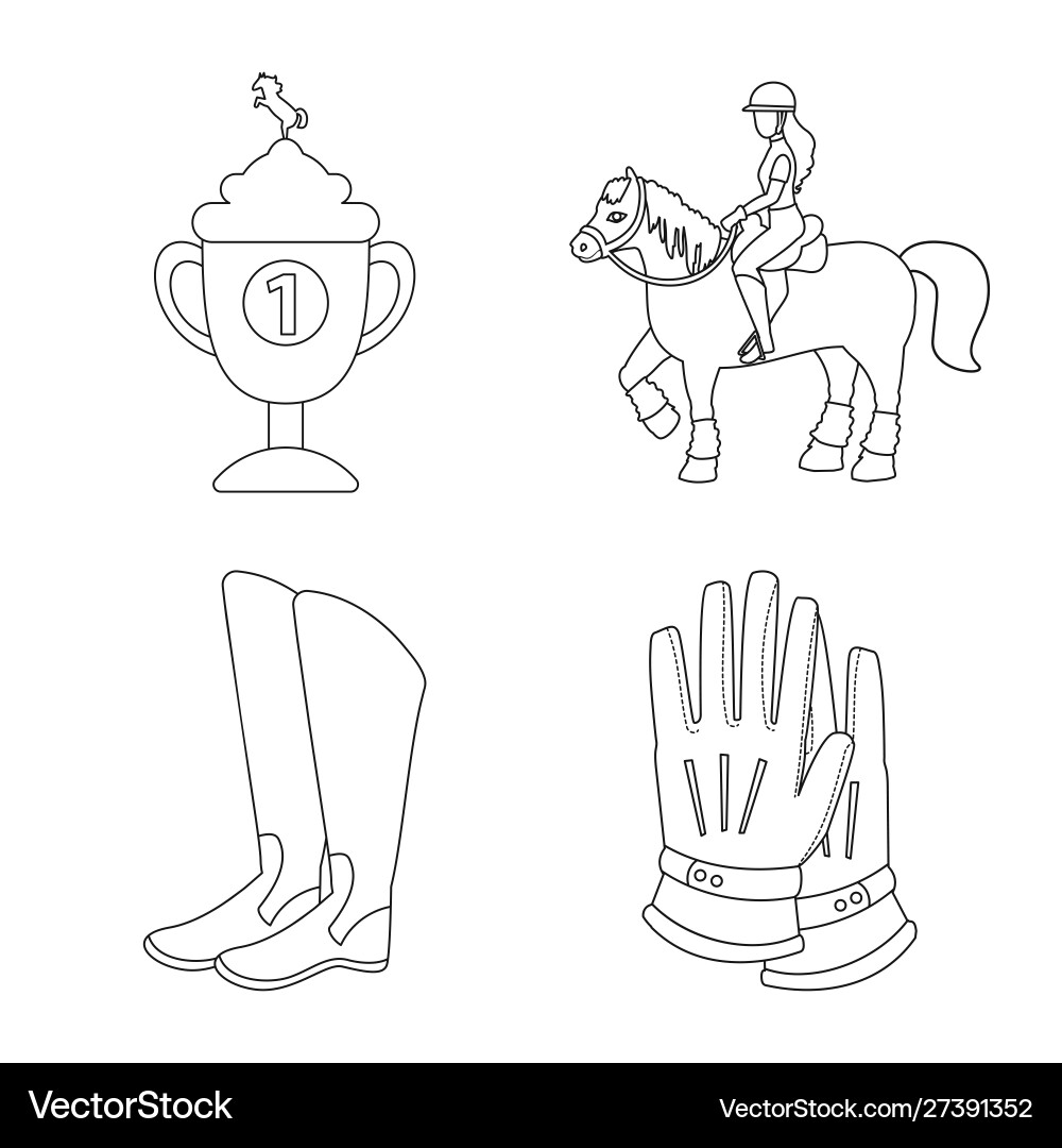 Horseback and equestrian Royalty Free Vector Image
