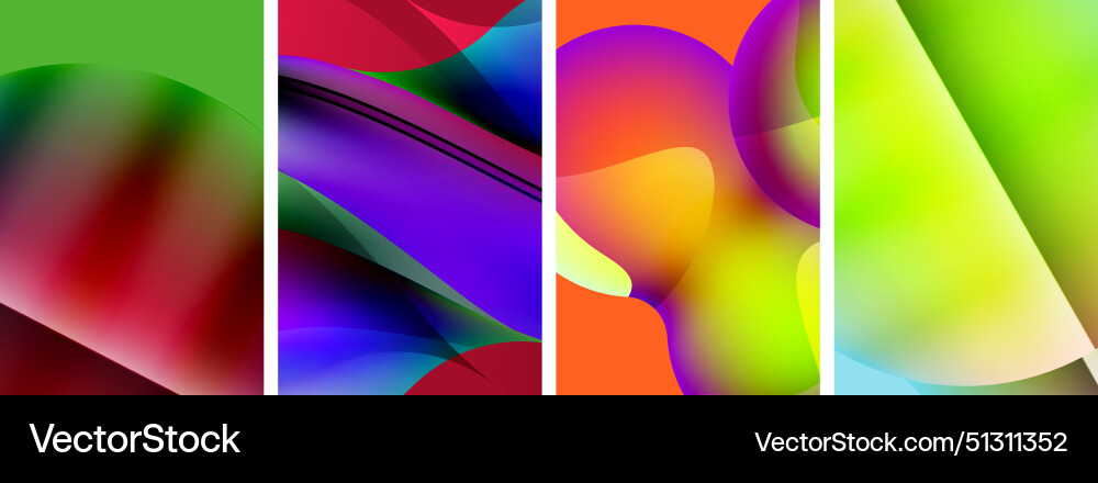 Liquid abstract shapes with gradient colors Vector Image