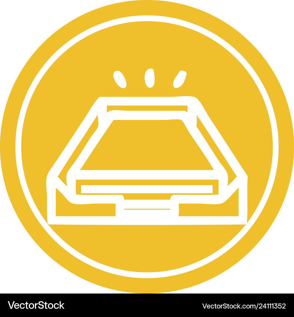 Niedriges Büro Papierstapel kreisförmige Ikone Vektorbild