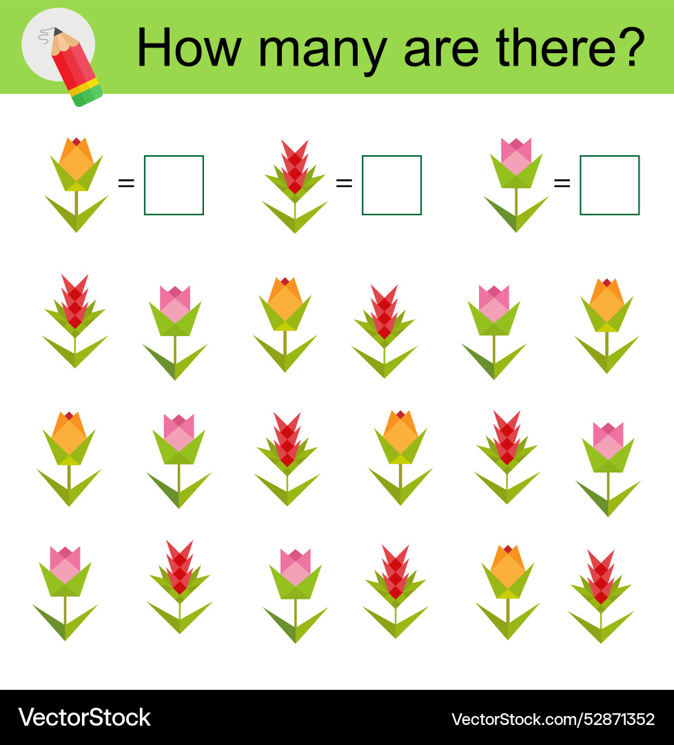 Math activity for kids developing numeracy Vector Image