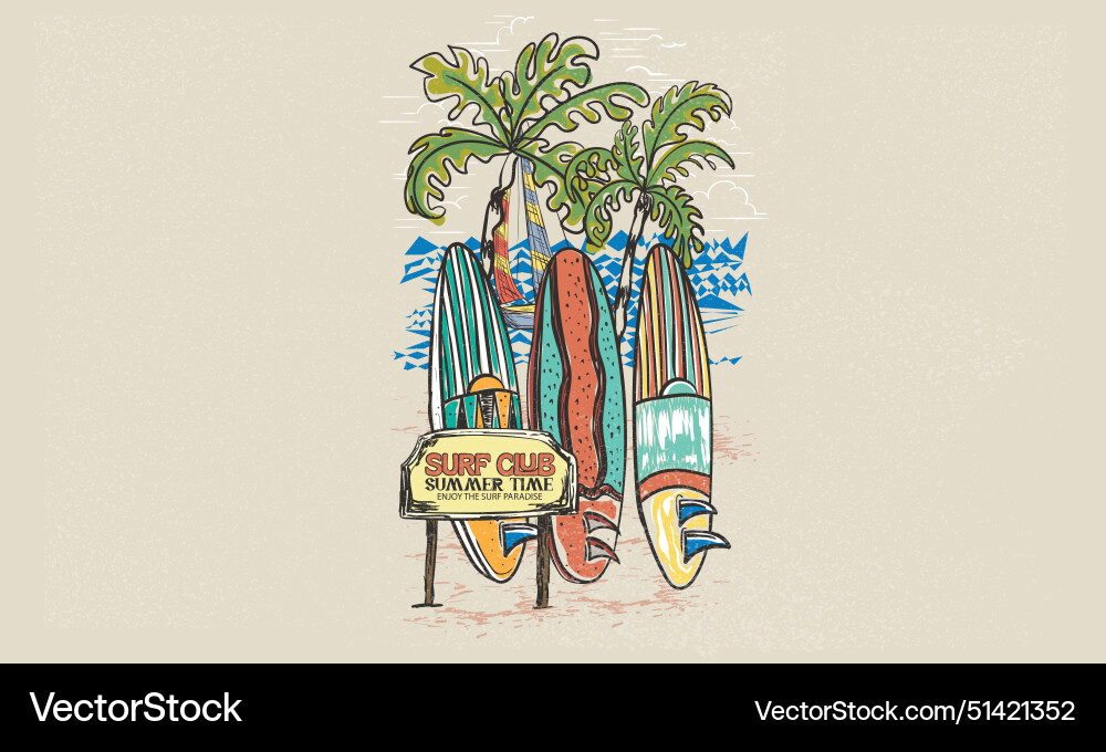 Palm beach artwork Royalty Free Vector Image - VectorStock