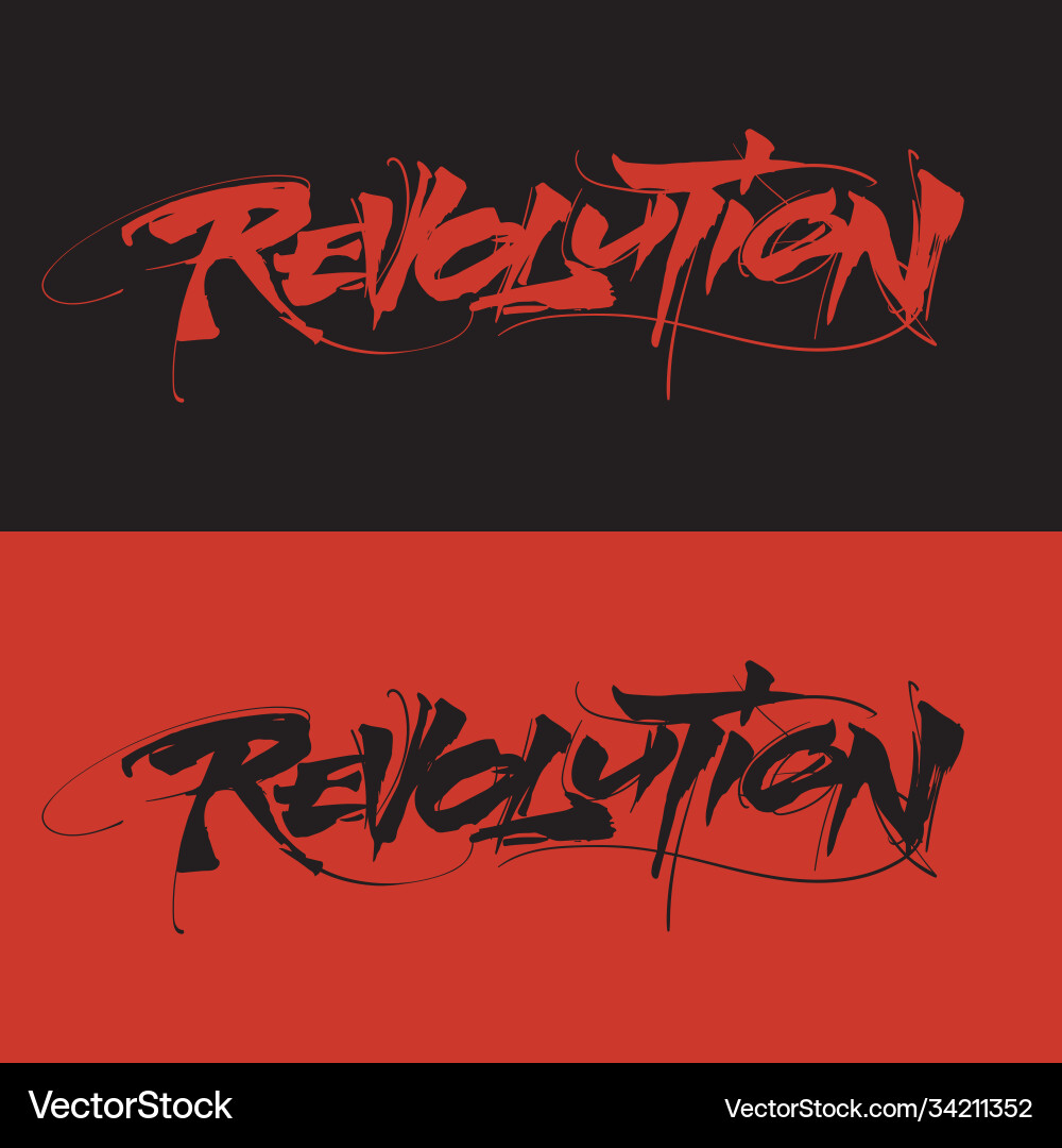 Revolution lettering Royalty Free Vector Image