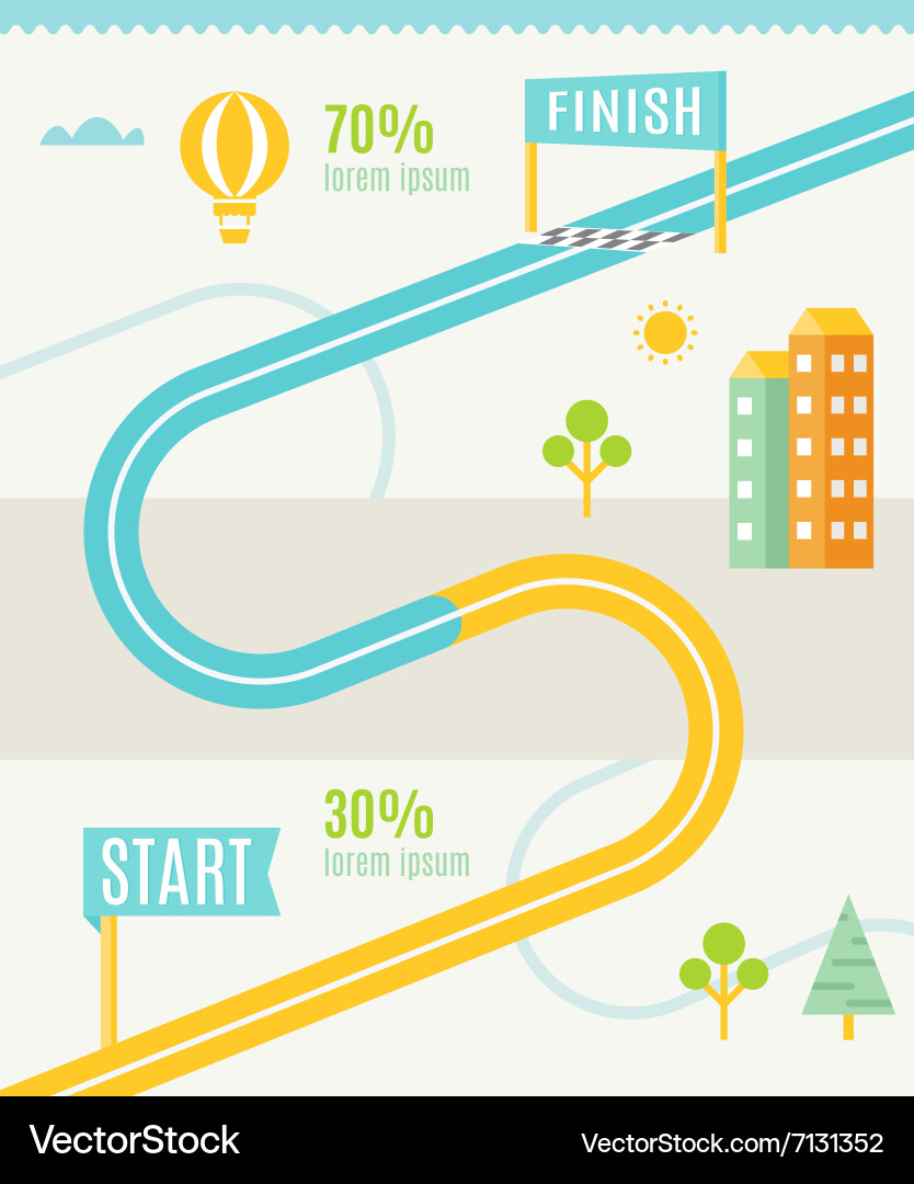 Road map infographics template Royalty Free Vector Image