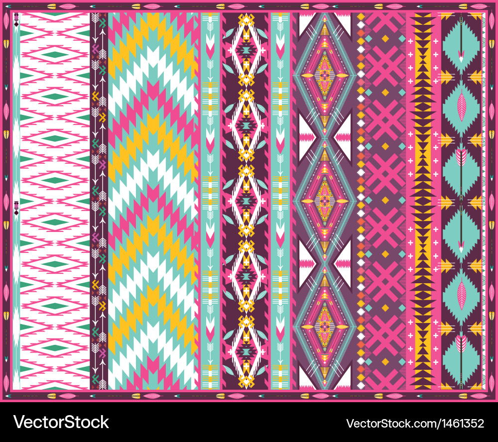 Seamless colorful aztec geometric pattern Vector Image