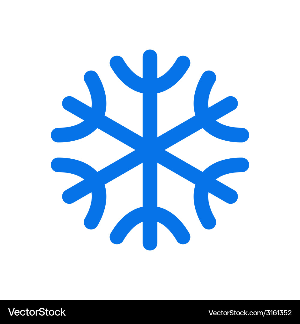 Snowflake Icon Vector Black Flat Outline Snowflake Icon Isolated On