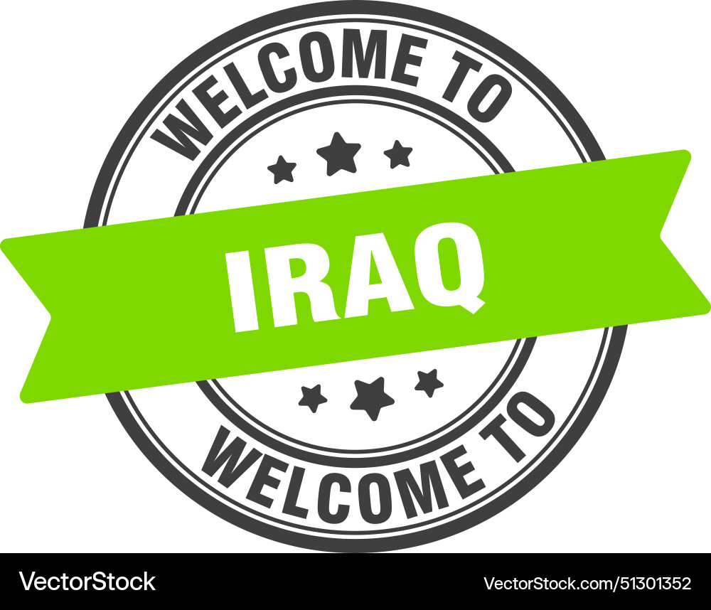 Welcome to iraq stamp round sign Royalty Free Vector Image