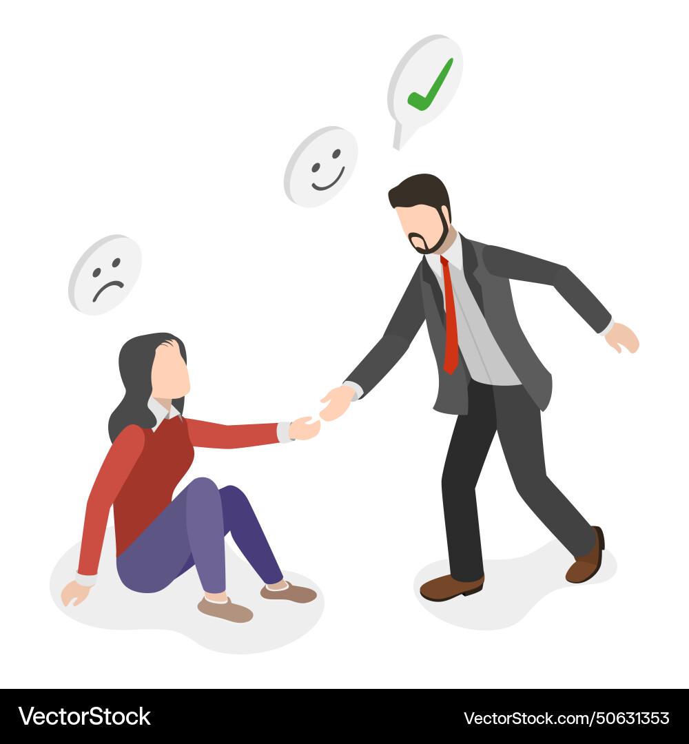 3d isometric flat of empathy Royalty Free Vector Image