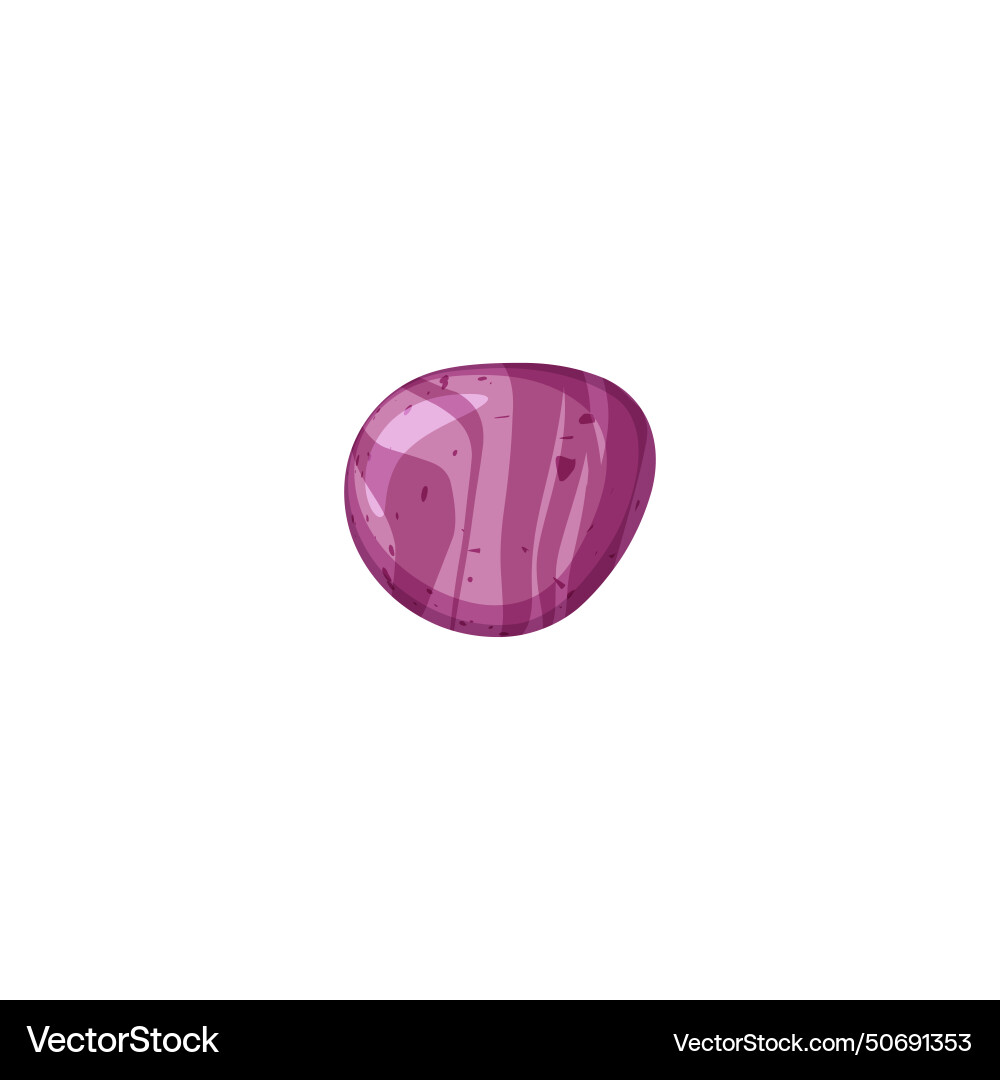 Bright purple pebble with rounded edges flat style