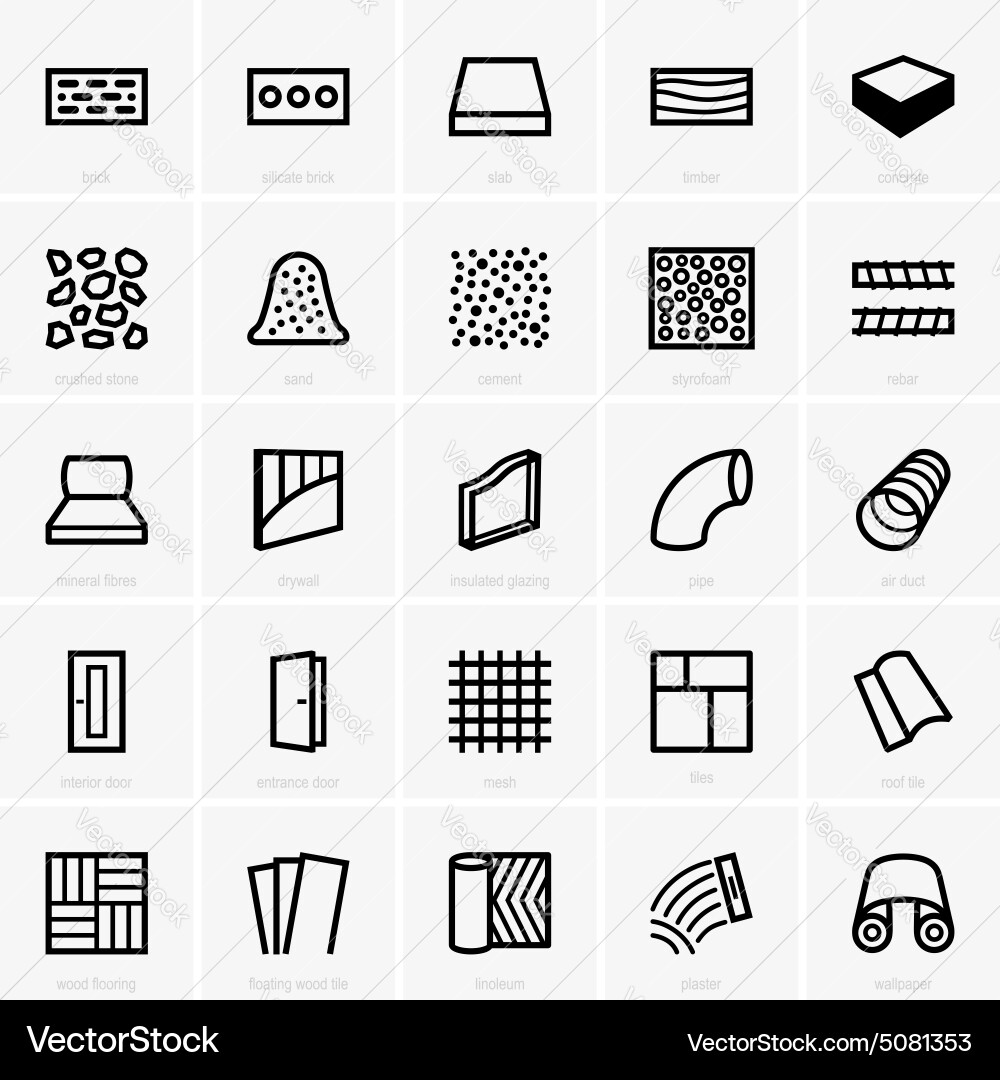 Building materials Royalty Free Vector Image - VectorStock