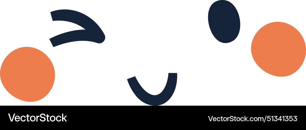 Cartoon character blinking face Royalty Free Vector Image