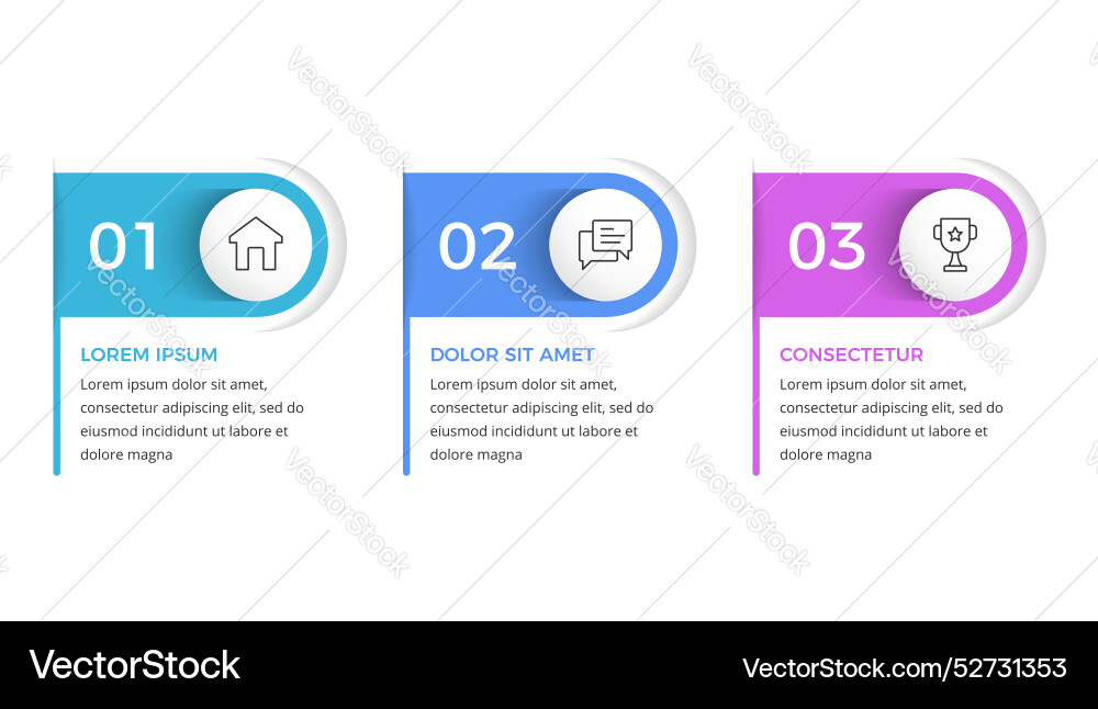 Infographic template - 3 options Royalty Free Vector Image
