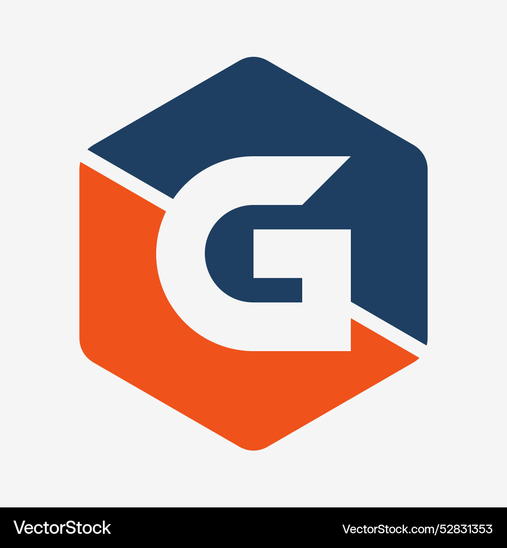 Initial letter g hexagon logo design template Vector Image