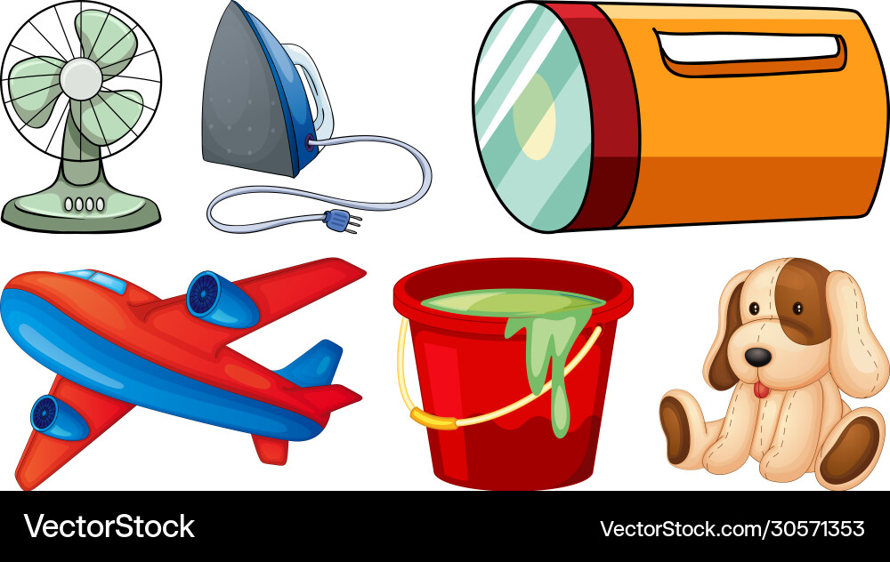 Large set household items on white background Vector Image