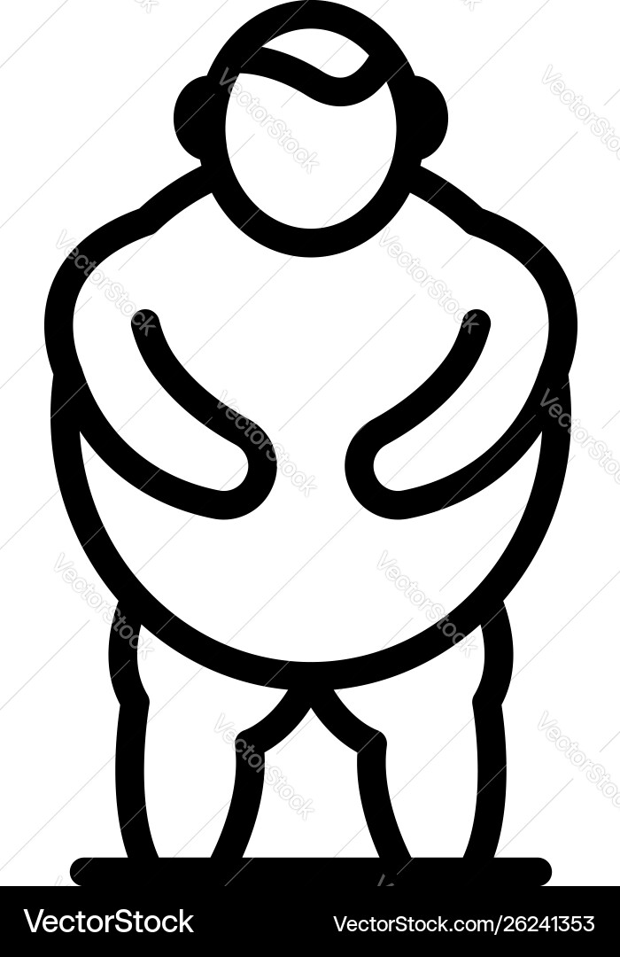 Man obesity icon outline style Royalty Free Vector Image
