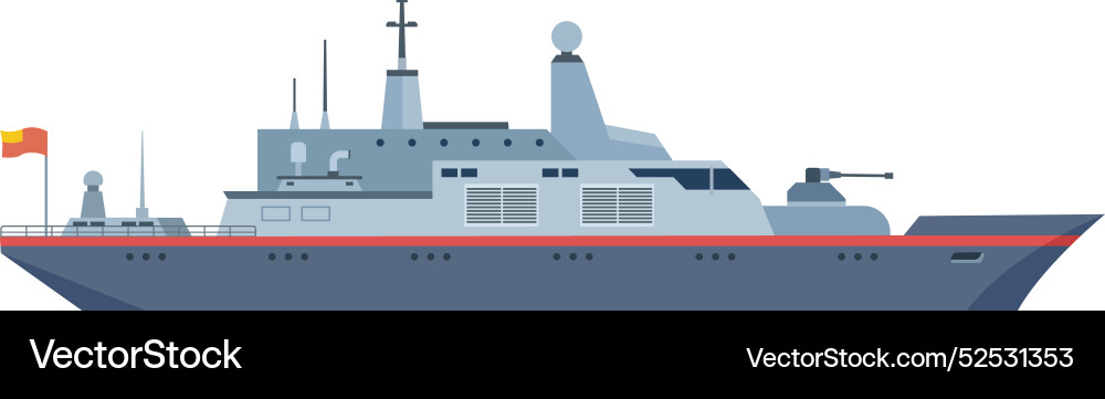 Military ship icon navy force capital fleet Vector Image