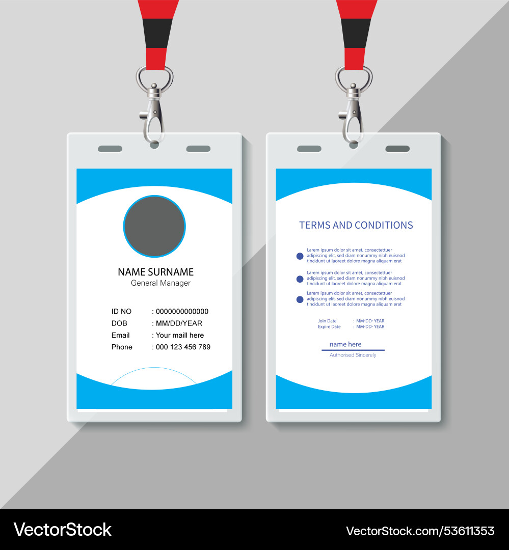 Modern and clean id card design template Vector Image