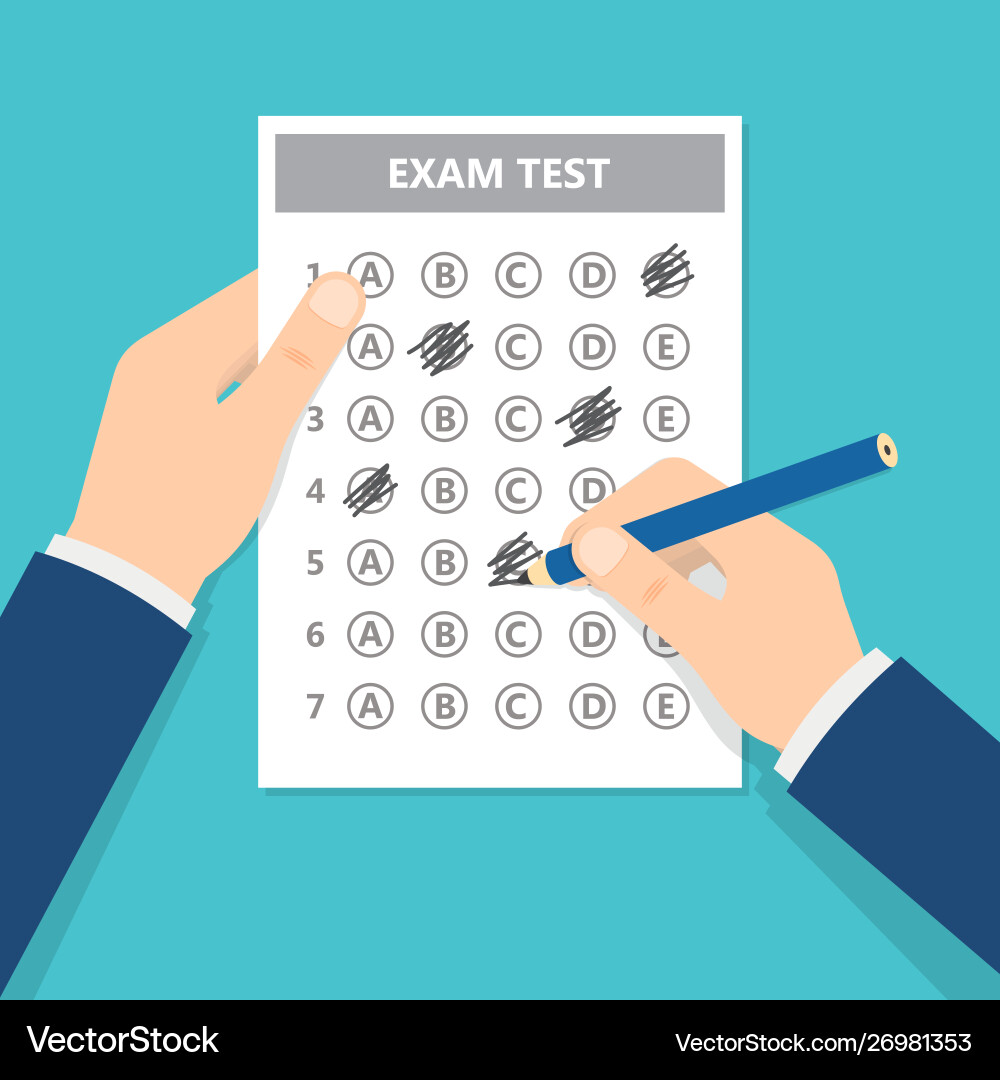 Passing exam test Royalty Free Vector Image - VectorStock